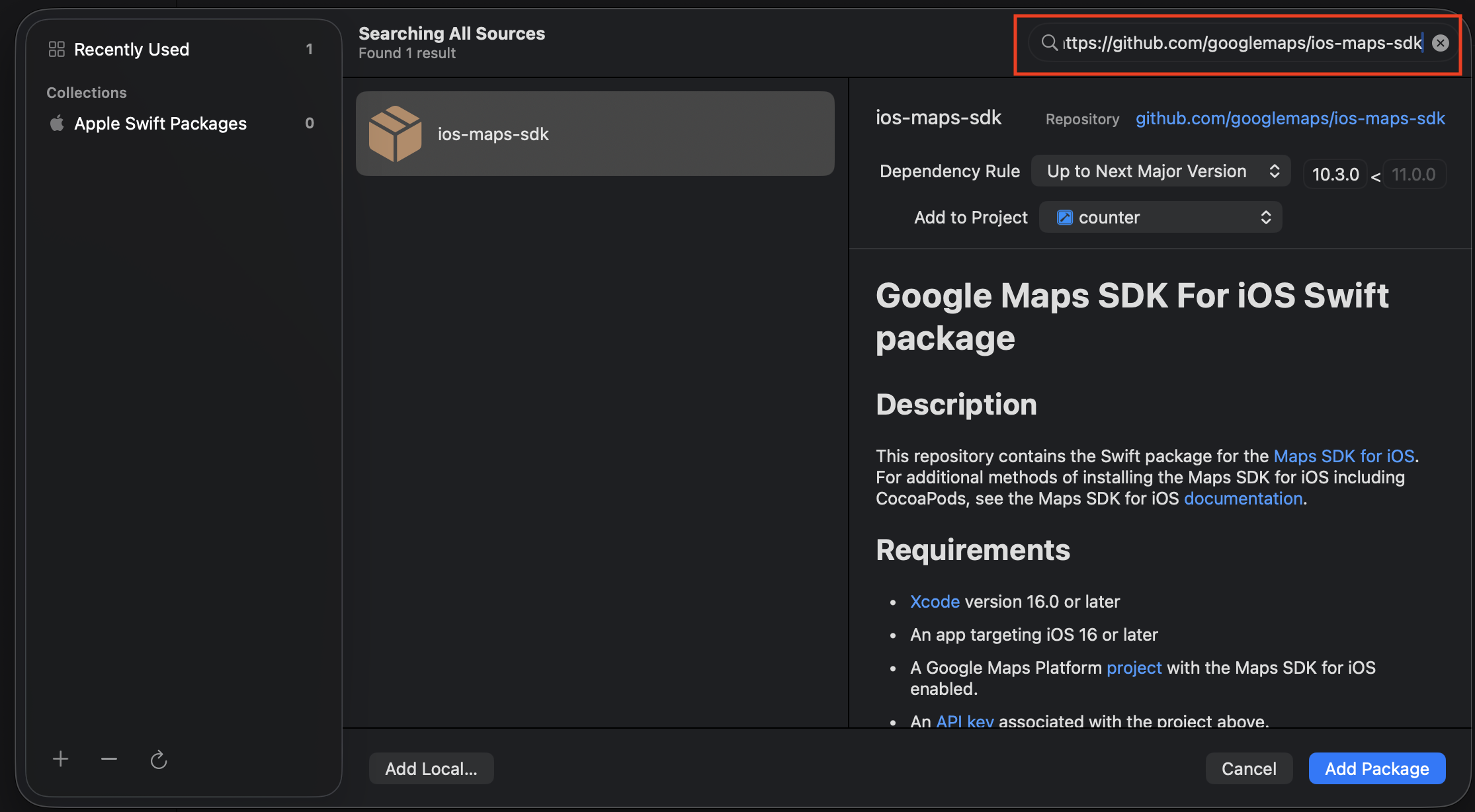 Xcode 16でSwift Package Managerを使ってGoogle Mapsのライブラリを導入する | polidog lab